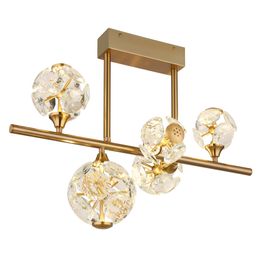 Globo LIGHTING Deckenleuchte "VIRINA", goldfarben, H: 45cm, 1 Stk., Leuchten, Deckenlampe Wohnzimmer-Leuchte Schlafzimmer-Leuchte Flur K&uuml;che, Deckenleuchte