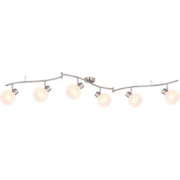 Globo LIGHTING Deckenspot "WILLY", silber (nickelfarben matt), 6, H: 20cm, 1 Stk., Leuchten, Nickel Strahler mit Glas klar, beweglich, 6x E27, Deckenspot