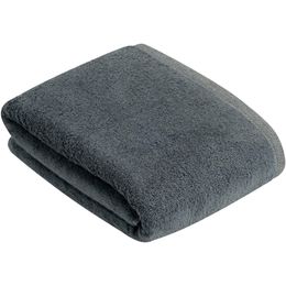 Badetuch Bugatti "Prato", grau (flanell), B:100cm L:150cm, Walkfrottier, Obermaterial: 100% Baumwolle, Handt&uuml;cher, Badetuch, Uni Farben, mit melierter Optik im Saum