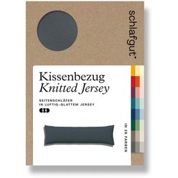 Seitenschl&auml;ferkissenbezug Schlafgut "Pure Seitenschl&auml;ferkissen", grau (grau deep), B:40cm L:140cm, Bio-Baumwolle, Obermaterial: 95% Baumwolle, 5% Elasthan, Kissenbez&uuml;ge, aus Bio-Baumwolle