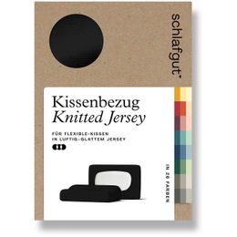 Kissenbezug Schlafgut "Pure flexibler Kissenbezug f&uuml;r Nackenst&uuml;tzkissen", schwarz (off, schwarz), B:40cm L:140cm, Bio-Baumwolle, Obermaterial: 95% Baumwolle, 5% Elasthan, Kissenbez&uuml;ge, Kissenbezug, Bio-Baumwolle mit Elasthan, mit Gummizug, b&uuml;gelfrei