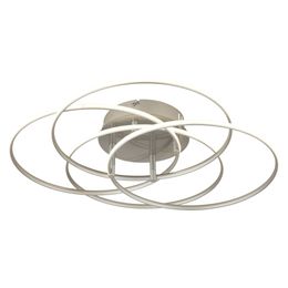 Globo LIGHTING Deckenleuchte "KOMBOS", nickel matt, &Oslash; 51,5cm H: 11,4cm, 1 Stk., Leuchten, Deckenlampe Wohnzimmer-Leuchte Schlafzimmer-Leuchte Flur K&uuml;che, Deckenleuchte