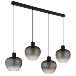NOWA Pendelleuchte "TOY", schwarz (rauchfarben), 4, &Oslash; 24cm H: 120cm, 1 Stk., Leuchten, H&auml;ngeleuchte, H&auml;ngelampe, Wohnzimmer, Esstisch, Pendelleuchte