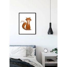Bild Komar "Cute Animal Fox", bunt (farbe bild(er): bunt), B:40cm H:50cm, Holz, Papier, Bilder, Bild, Wandbild zur Dekoration - ohne Rahmen
