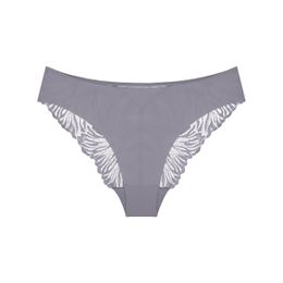 Slip Triumph "Pretty Micro Tai", Damen, Gr. L, grau (grau shadow), Microfaser, Obermaterial: 89% Polyamid, 11% Elasthan, k&ouml;rpernah, Unterhosen Slip, nahtlos