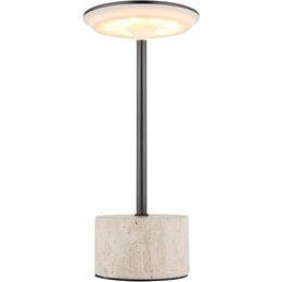 Globo LIGHTING Tischleuchte "LAURENA", beige (grau), 1, &Oslash; 12,8cm H: 28cm, 1 Stk., Leuchten, Akku Tischleuchte f&uuml;r Wohn- & Schlafzimmer, Tischleuchte