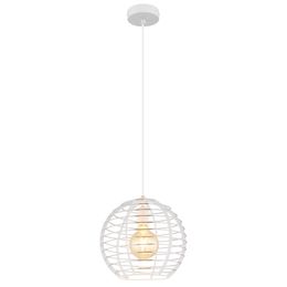 Globo LIGHTING H&auml;ngeleuchte "NESA", wei&szlig; (wei&szlig; matt), 1, &Oslash; 28cm H: 120cm, 1 Stk., Leuchten, H&auml;ngeleuchte Wei&szlig;, Chromst&auml;be, Soft-Lift, E27, H&auml;ngeleuchte