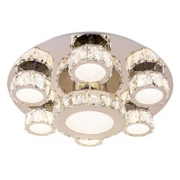 Globo LIGHTING LED Deckenleuchte "AMUR", verchromt, 1 Stk., Leuchten, Deckenlampe/rund/Wohnzimmer/Schlafzimmer/modern, LED Deckenleuchte