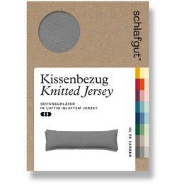 Seitenschl&auml;ferkissenbezug Schlafgut "Pure Seitenschl&auml;ferkissen", grau (grau mid), B:40cm L:140cm, Bio-Baumwolle, Obermaterial: 95% Baumwolle, 5% Elasthan, Kissenbez&uuml;ge, aus Bio-Baumwolle
