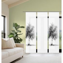 Schiebegardine Home Wohnideen "TREE", grau, B:60cm H:245cm, Polyester, Gardinen, Schiebewand Seidenoptik, SET, Digitaldruck