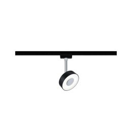 Paulmann Schienensystem-Leuchten "URail Schienenspot Circle Einzelspot 160lm 5W 4000K 230V Chrom matt", schwarz (schwarz, chromfarben), 1, H: 14,7cm, 1 Stk., Leuchten, dimmbar, LED Schienensystem