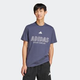 T-Shirt adidas Sportswear "HOUSE OF TIRO LINEAR GRAPHIC", Herren, Gr. XXL, blau (shadow navy), Obermaterial: 100% Baumwolle, Shirts T-Shirt