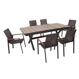 Garden Pleasure Gartenm&ouml;belset 'Rana/Silea' f&uuml;r 6 Personen Aluminium
