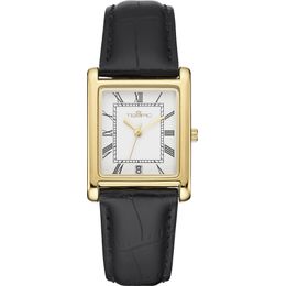 Quarzuhr Tempic, schwarz (schwarz, wei&szlig;), Armbanduhren, Damen, Quarzuhr, Armbanduhr, Damenuhr, analog, Tag