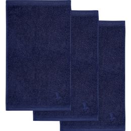 M&ouml;ve G&auml;stehandt&uuml;cher M&Ouml;VE "Superwuschel", blau (dunkelblau), B:30cm L:50cm, Walkfrottee, Baumwolle, Handt&uuml;cher, G&auml;stehandt&uuml;cher Set mit Bord&uuml;re, 100% Premium Cotton Baumwolle, weich