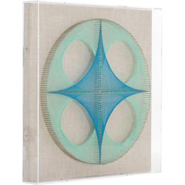 Wandbild Kayoom "Happiness", blau (farbe bild(er): blau), B:45cm H:45cm T:6cm, MDF, Bilder, 45cm x 45cm