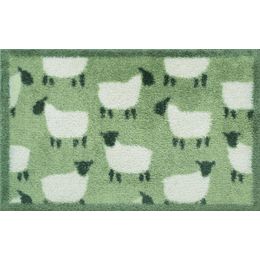 Fu&szlig;matte TURTLE MAT "Flock Green", bunt, B:40cm H:9mm L:60cm, Baumwolle, Teppiche, Fu&szlig;matte