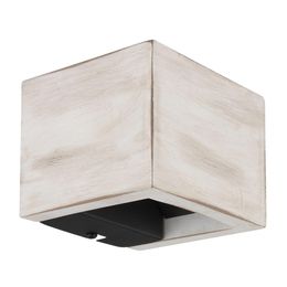 Globo LIGHTING LED Wandleuchte "ALINA", beige (antik wei&szlig; matt), 1, H: 9,8cm, 1 Stk., Leuchten, W&uuml;rfelf&ouml;rmig, Leuchtet aufw&auml;rts und abw&auml;rts, Lichtkegel verstellbar, LED Wandleuchte