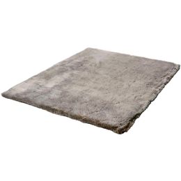 Fellteppich Obsession "My Samba 495", grau (taupe), B:160cm H:40mm L:160cm, Kunstfaser, Teppiche, Fellteppich, Kunstfell, handgetuftet, changierende Farben, Hochflor, kuschelig