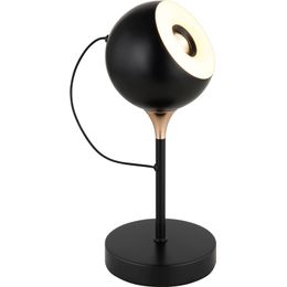 Globo LIGHTING Tischleuchte "DONOVAN", schwarz matt, 1, &Oslash; 13cm H: 28,5cm, 1 Stk., Leuchten, Tischleuchte Schwarz/Gold, Acryl opal, magnetisch, LED 10W, Tischleuchte