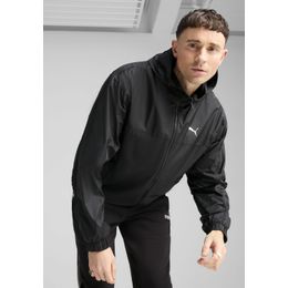 Windbreaker Puma "ESS UV RELAXED WINDBREAKER M", Herren, Gr. L, schwarz (Puma schwarz), Netz, Obermaterial: 100% Polyester, relaxed fit normal, Jacken Windbreaker, mit Kapuze, mit Eingrifftaschen, w&auml;rmeisolierend