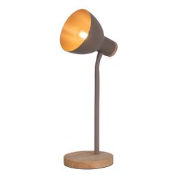 N&auml;ve N&Auml;VE Schreibtischlampe "Marie", braun, 1, H: 36,5cm, 1 Stk., Leuchten, Fu&szlig; und Schirm z.T. aus Holz, Schirm flexibel beweglich, E14, Schreibtischlampe