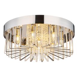 Globo LIGHTING Deckenleuchte "KIRINA", verchromt, &Oslash; 60cm H: 27cm, 1 Stk., Leuchten, Deckenlampe Wohnzimmer-Leuchte Schlafzimmer-Leuchte Flur K&uuml;che, Deckenleuchte