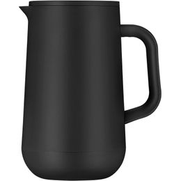 Teekanne WMF "Impulse", schwarz, B:13,9cm H:23,4cm &Oslash;:19cm, Cromargan Edelstahl Rostfrei 18/10, Kunststoff, Silikon, Kannen, ThermaPro-Isolierung, Druckverschluss, tropffreies Ausgie&szlig;en