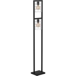 Eglo Stehlampe "JUBILY", schwarz, H: 145,5cm, 1 Stk., Leuchten, Stehleuchte in schwarz aus Stahl - exkl. E27 - 2X40W, Stehlampe