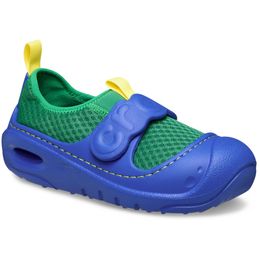 Badeschuh Crocs "Swiftwater Splash", Kinder, Gr. 24, gr&uuml;n (gr&uuml;n, blau), Croslite&trade;, Textil, Schuhe Badeschuh, Wassersandale, Clog f&uuml;r den Strand mit Anziehlasche
