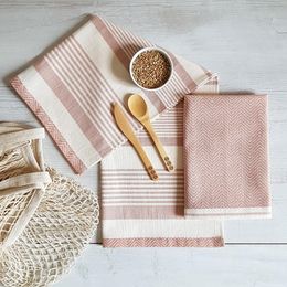 Geschirrtuch Framsohn FROTTIER "Modern Living Streifen, aus 100% Baumwolle", rosa (rosa, altrosa), B:50cm L:70cm, 100% Baumwolle, Geschirrt&uuml;cher, Geschirrtuch Wischtuch, dichte Feinwebung, in &Ouml;sterreich hergestellt, 50x70 cm
