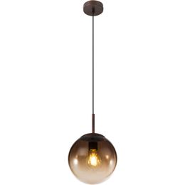 Globo LIGHTING H&auml;ngeleuchte "VARUS", braun, &Oslash; 20cm H: 120cm, 1 Stk., Leuchten, H&auml;ngelampe Esszimmer-Leuchte Esstischleuchte Wohnzimmer, H&auml;ngeleuchte