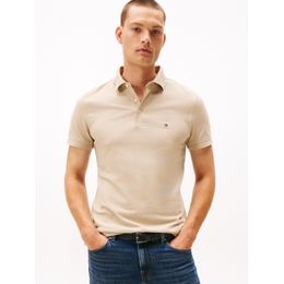 Poloshirt Tommy Hilfiger "1985 SLIM POLO", Herren, Gr. XL, gr&uuml;n (sandalwood), Piqu&eacute;, Obermaterial: 96% Baumwolle, 4% Elasthan, unifarben, Basic, schmal normal, Rundhals, eingesetzt Rippb&uuml;ndchen, Shirts, mit Stickerei, Piqu&eacute;-Qualit&auml;t, Slim fit