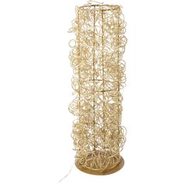 Dekoobjekt CREATIV LIGHT "Metalldraht-Tower", gold (goldfarben), H:30cm, Draht, Dekofiguren, Zylinder aus Draht, batteriebetrieben, mit Timerfunktion