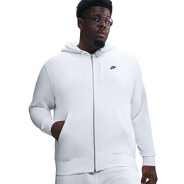 Kapuzensweatshirt Nike Sportswear "M NK CLUB BB FZ HOODIE", Herren, Gr. XL, wei&szlig;, wei&szlig;,, Jersey, Obermaterial: 80% Baumwolle, 20% Polyester, normal, Rundhals, Sweatshirts, sportlicher Stil, f&uuml;r sportliche Aktivit&auml;ten und Freizeit