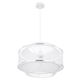Globo LIGHTING H&auml;ngeleuchte "VIGATTO", wei&szlig;, 1, &Oslash; 45cm H: 150cm, 1 Stk., Leuchten, Wei&szlig;e H&auml;ngeleuchte mit Chromring, &oslash; 450mm, E27 60W, H&auml;ngeleuchte