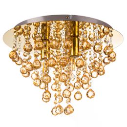 NOWA Deckenleuchte "LONDON", gold (goldfarben), &Oslash; 38cm H: 26cm, 1 Stk., Leuchten, Deckenlampe Wohnzimmer-Leuchte Schlafzimmer-Leuchte Flur K&uuml;che, Deckenleuchte