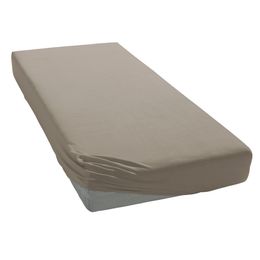Bettlaken Estella "Feinjersey", grau (kieselgrau), L:200cm, Jersey, Obermaterial: 100% Baumwolle, Bettlaken, Bettlaken, Rundumgummi