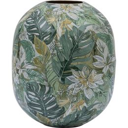 Tischvase CREATIV HOME "Vase", gr&uuml;n, H:32cm &Oslash;:27cm, Vasen, mit floralem Dekor
