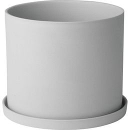 &Uuml;bertopf Blomus "NONA", grau (hellgrau (micro chip)), B:15cm H:15cm T:15cm &Oslash;:15cm, Porzellan, Pflanzgef&auml;&szlig;e