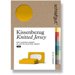 Kissenbezug Schlafgut "Pure flexibler Kissenbezug f&uuml;r Nackenst&uuml;tzkissen", gelb (gelb deep), B:40cm L:140cm, Bio-Baumwolle, Obermaterial: 95% Baumwolle, 5% Elasthan, Kissenbez&uuml;ge, Kissenbezug, Bio-Baumwolle mit Elasthan, mit Gummizug, b&uuml;gelfrei