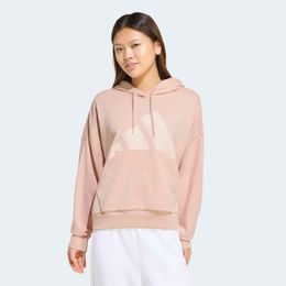 Kapuzensweatshirt adidas Sportswear "W BL FT HD", Damen, Gr. L, rosa (blupnk, pnktin), Obermaterial: 55% Baumwolle, 36% Polyester, 9% Viskose, Sweatshirts