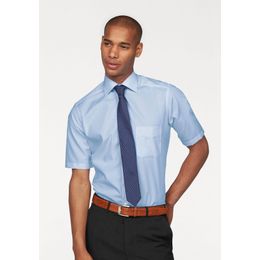 Businesshemd OLYMP "Luxor modern fit", Herren, Gr. 38, N-Gr, blau (hellblau), Web, Obermaterial: 100% Baumwolle, unifarben, tailliert, Hemden, Kentkragen, b&uuml;gelfrei