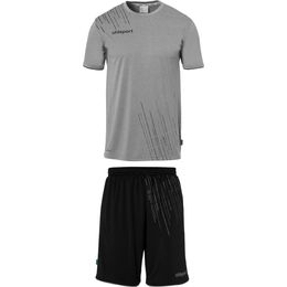 Sportanzug Uhlsport "Trikot-Set SCORE 26", Herren, Gr. L, grau (schwarz grau melange, schwarz), Obermaterial: 100% Polyester Pol. recyc.., Sportanz&uuml;ge