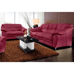 Sit & More Polstergarnitur SIT & MORE "Savona, B: 148 bzw. 198 cm", rot (karminrot), H:90cm T:90cm, Sitzm&ouml;bel-Sets, Set: 2- & 3er-Sofa, mit Federkern