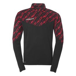 Trainingspullover Uhlsport "1/4 ZIP TOP Progressive 28", Herren, Gr. XXL, schwarz (schwarz, rot), Obermaterial: 100% Polyester Pol. recyc.., Pullover