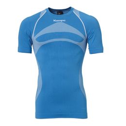 Kompressionsshirt Kempa "Shortsleeve ATTITUDE PRO", Damen, Gr. M/L, blau (Kempablau, wei&szlig;), Obermaterial: 72% Polyester PES. 21% Polyamid PA. 7% Elasthan EL., Shirts
