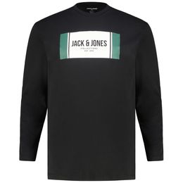 Jack & Jones Herren Gro&szlig;e Gr&ouml;&szlig;en | Jack&Jones Longsleeve mit Print Farbe schwarz Gr&ouml;&szlig;e: 3XL
