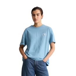 Marc O'Polo T-Shirt MARC O'POLO DENIM "aus Basic Single Jersey", Damen, Gr. L, blau dawn, Obermaterial: 100% Baumwolle, unifarben, Basic, regular fit, Rundhals, normaler Saum, Shirts T-Shirt