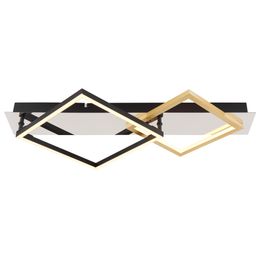 Globo LIGHTING LED Deckenleuchte "LESINA", verchromt, Leuchten, Deckenlampe/Metall/goldfarben/3000K/Schlafzimmer/Wohnzimmer, LED Deckenleuchte
